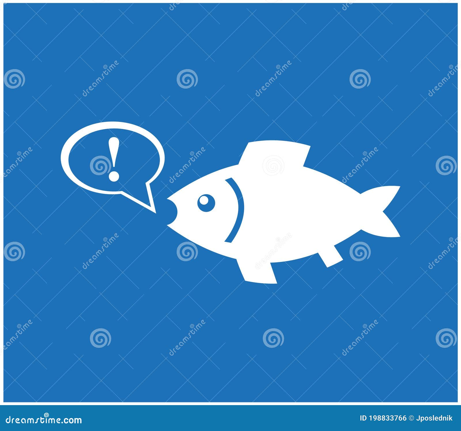Fish with an Exclamation Mark in a Balloon Stock Vector - Illustration ...