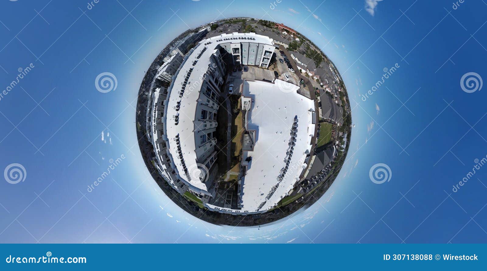 Fish-eye Perspective of Urban Buildings Stock Photo - Image of downtown ...