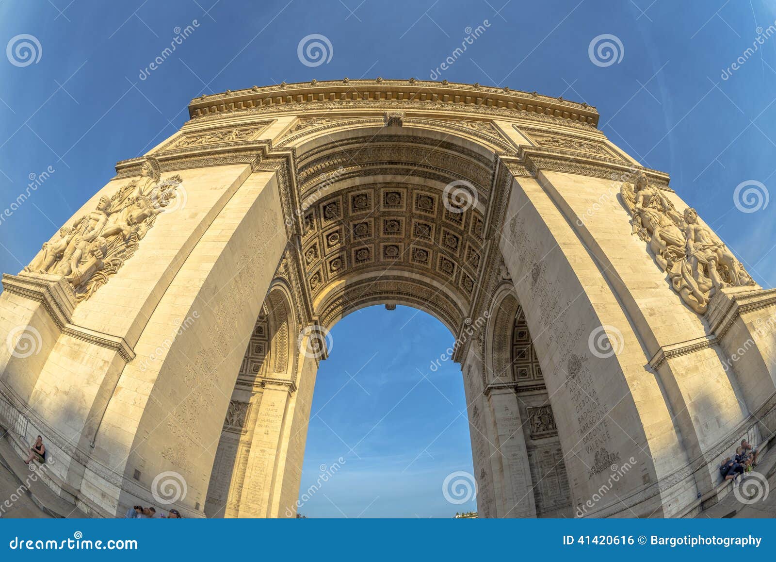 Fish-eye View of Arc De Triomphe Stock Photo - Image of destinations ...
