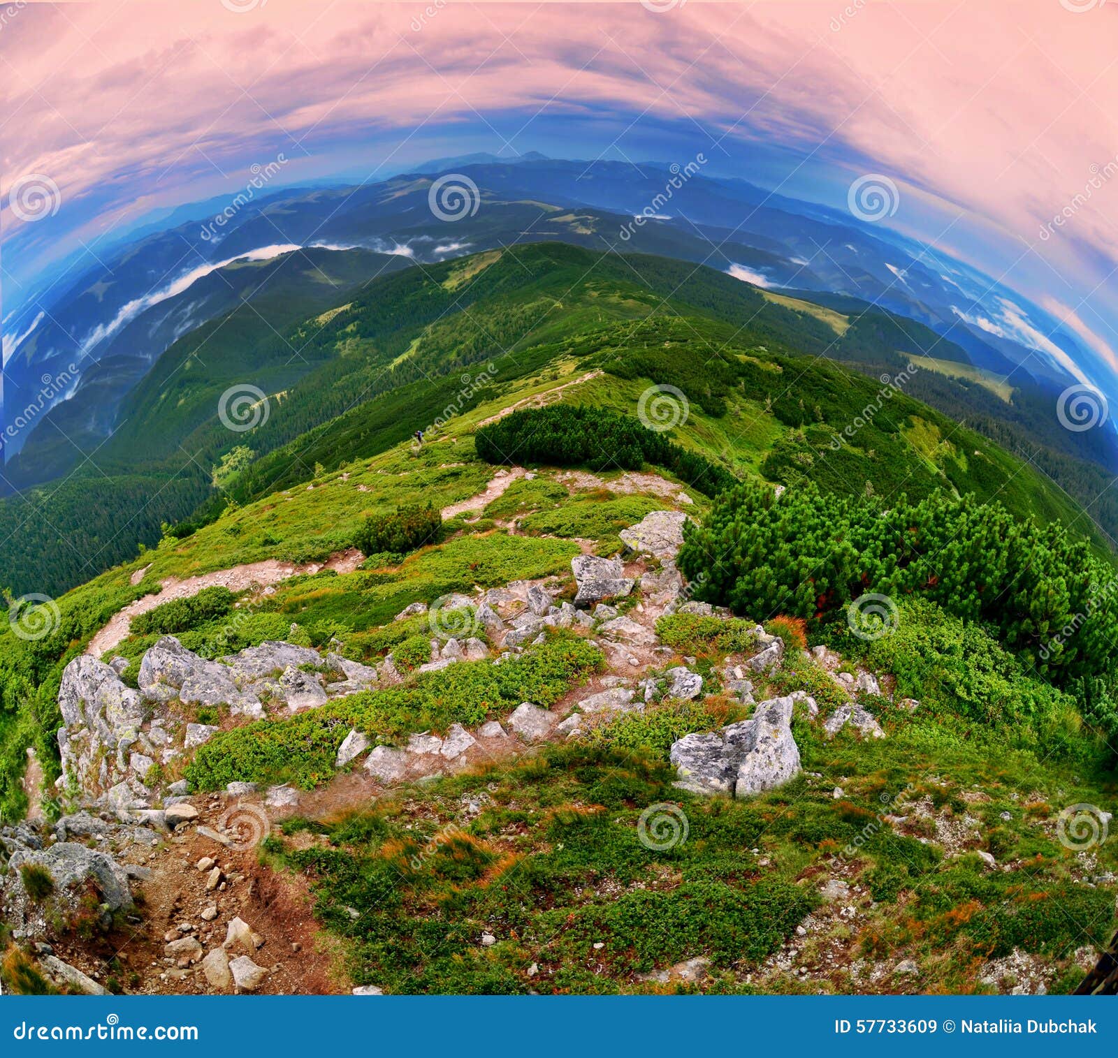 Fish-eye View of the Beautiful Landscape Stock Image - Image of hdri ...