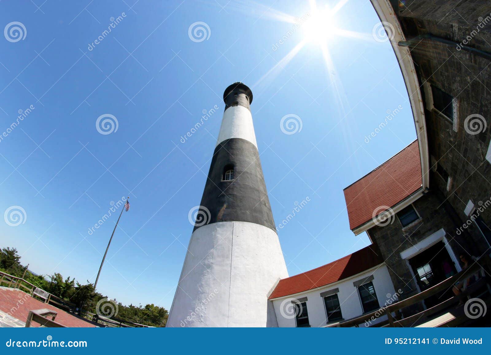 Fish Eye View of the Fire Island Lighthouse Stock Image - Image of ...