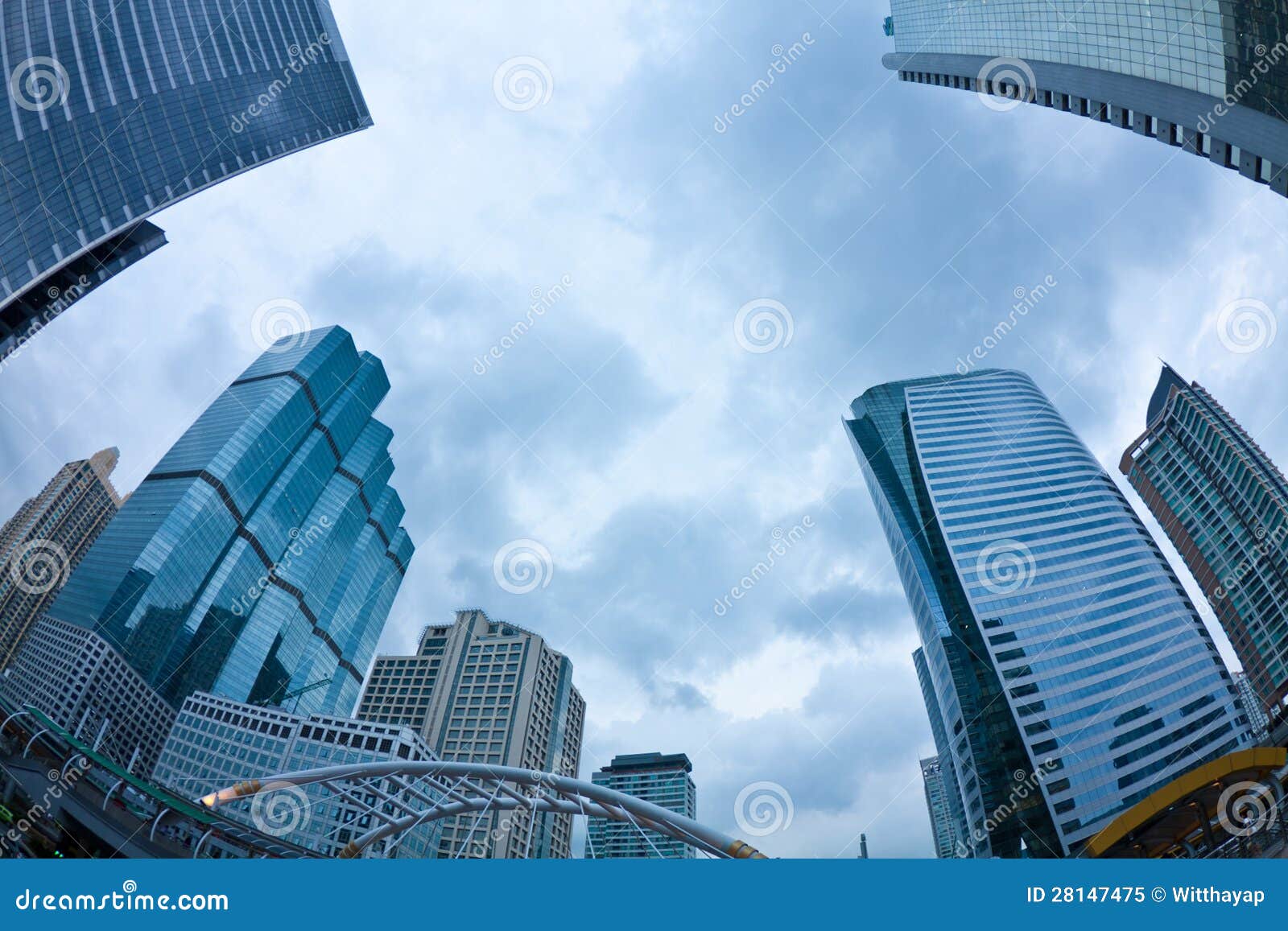 Fish Eye View of Skyscrapers Stock Image - Image of contemporary ...