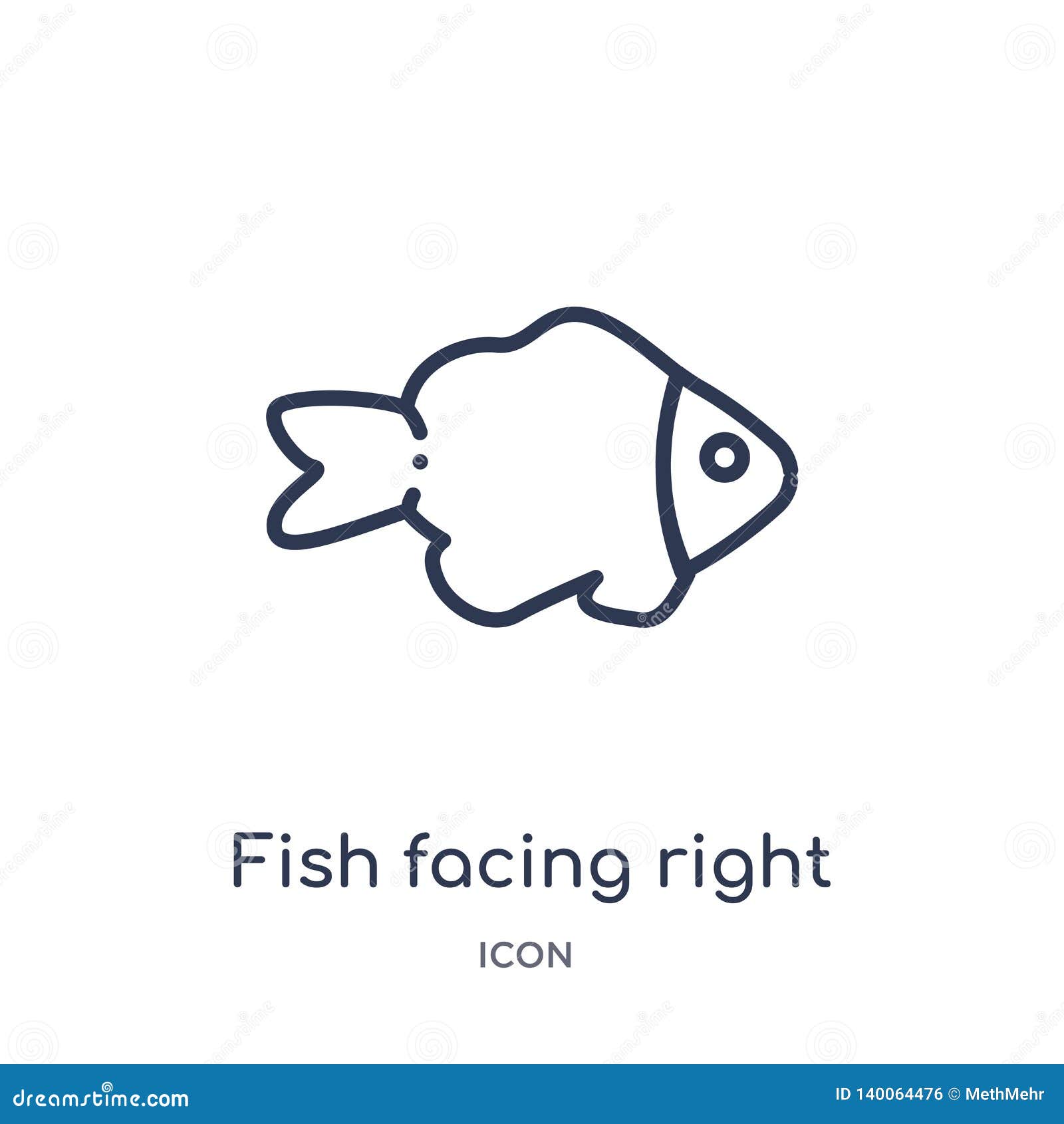Fish Facing Right Icon Vector Isolated On White Background, Logo ...