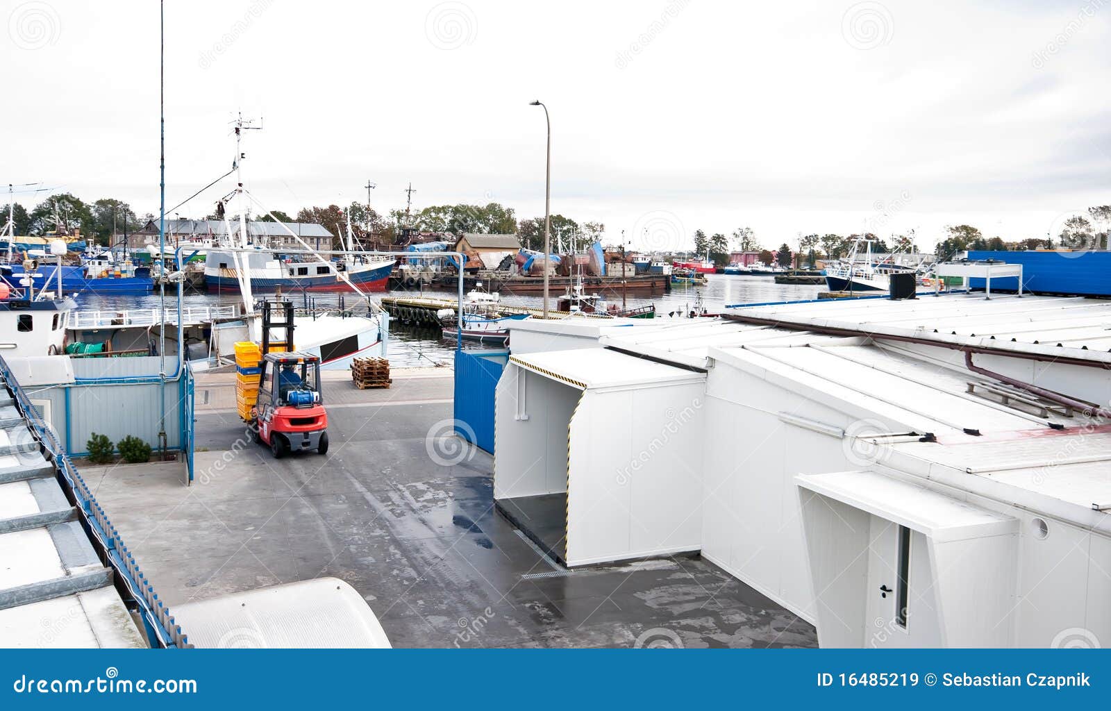 Fish factory in port stock image. Image of harbor, facility - 16485219