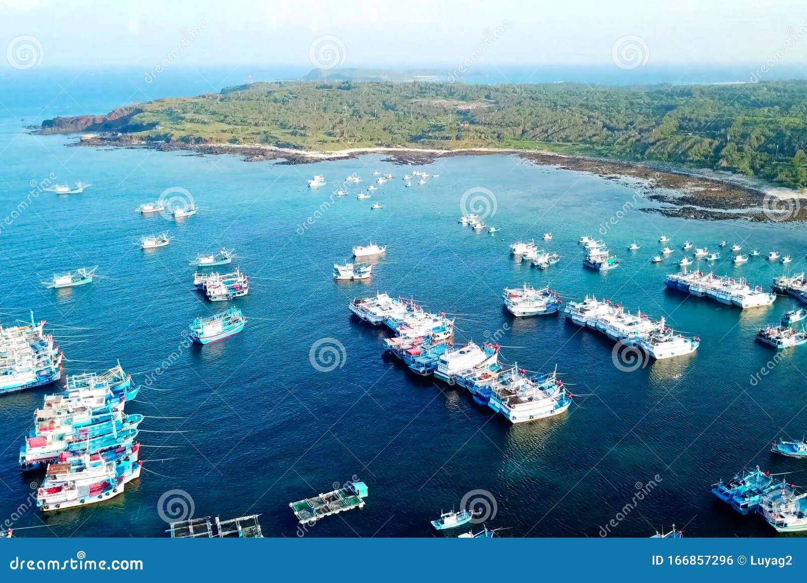 Fish Farm in Coastal Waters. Rectangular Cages Stock Photo - Image of ...