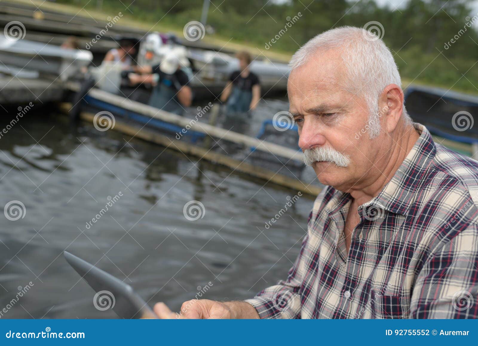 Fish Farm Owner Managing Team Stock Photo - Image of fishfarm, marine ...