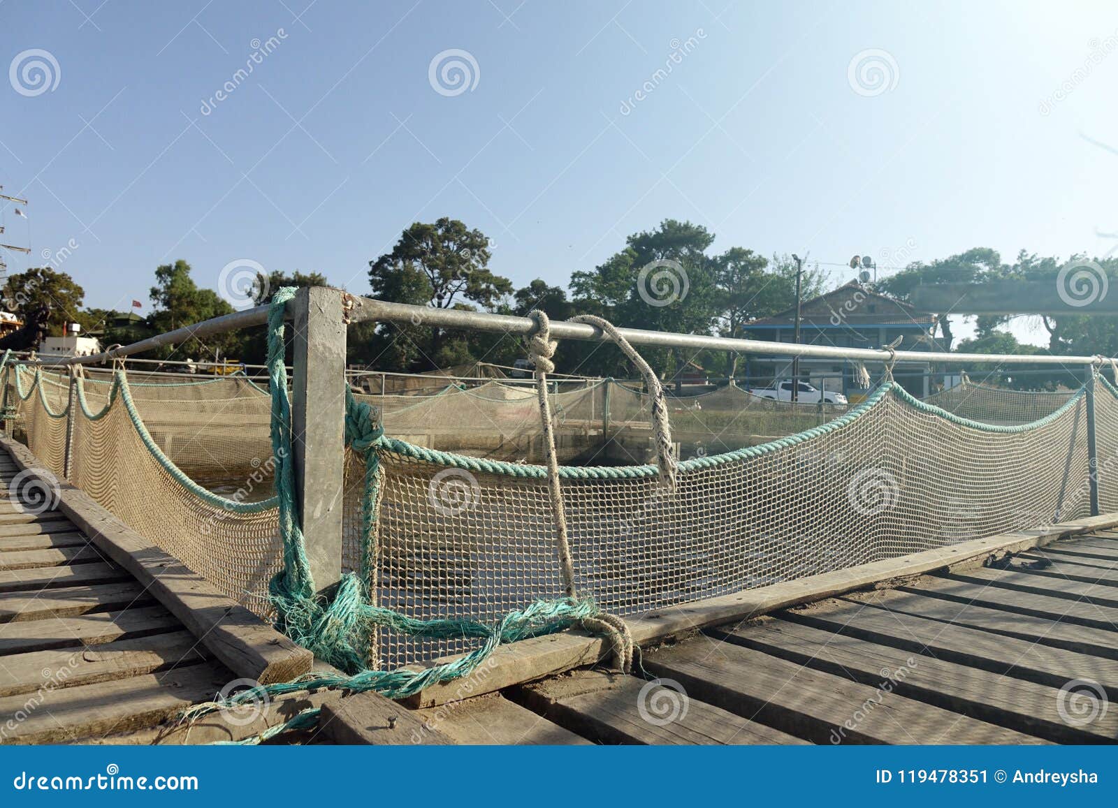 Fish farm on the river . stock image. Image of culture - 119478351