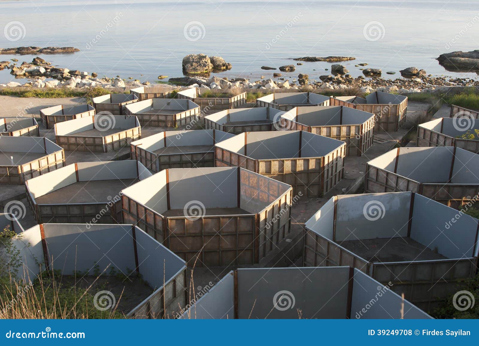 Fish Farm Under Construction Stock Photo - Image of industry, water ...