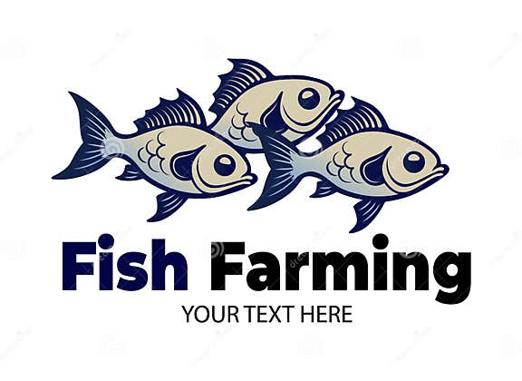 Fish Farming or Pisciculture Creative Logo. Three Fish Emblem Stock ...