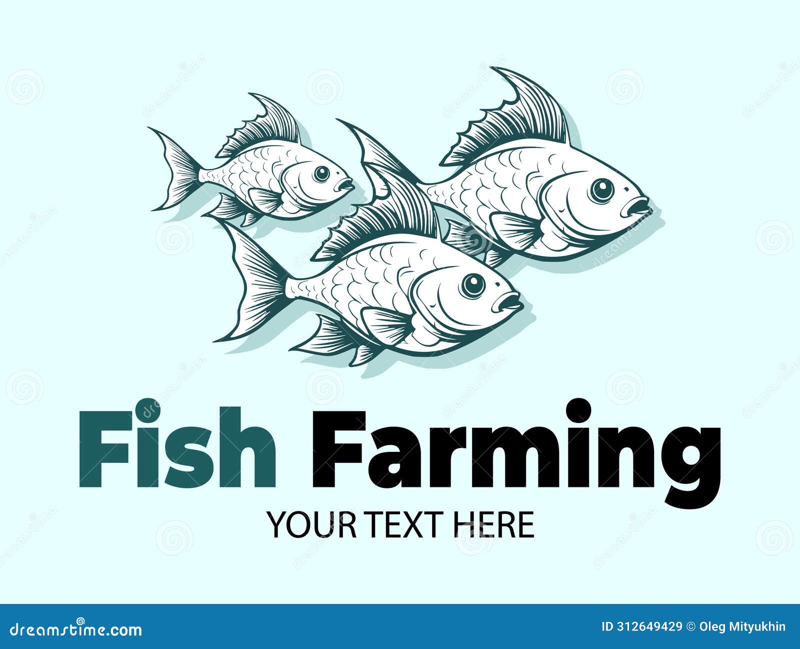 Fish Farming or Pisciculture Creative Logo. Three Fish Emblem Stock ...