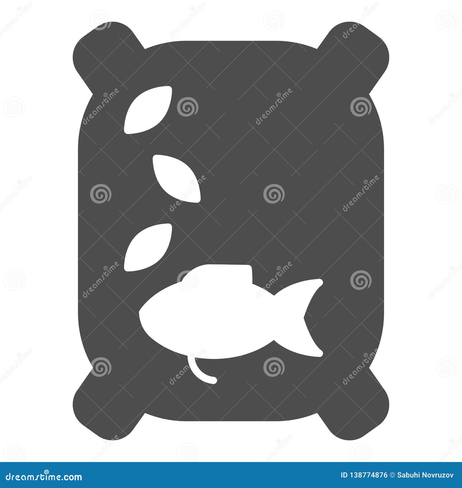 Fish Feed Solid Icon. Food for Fish Illustration Isolated on White ...