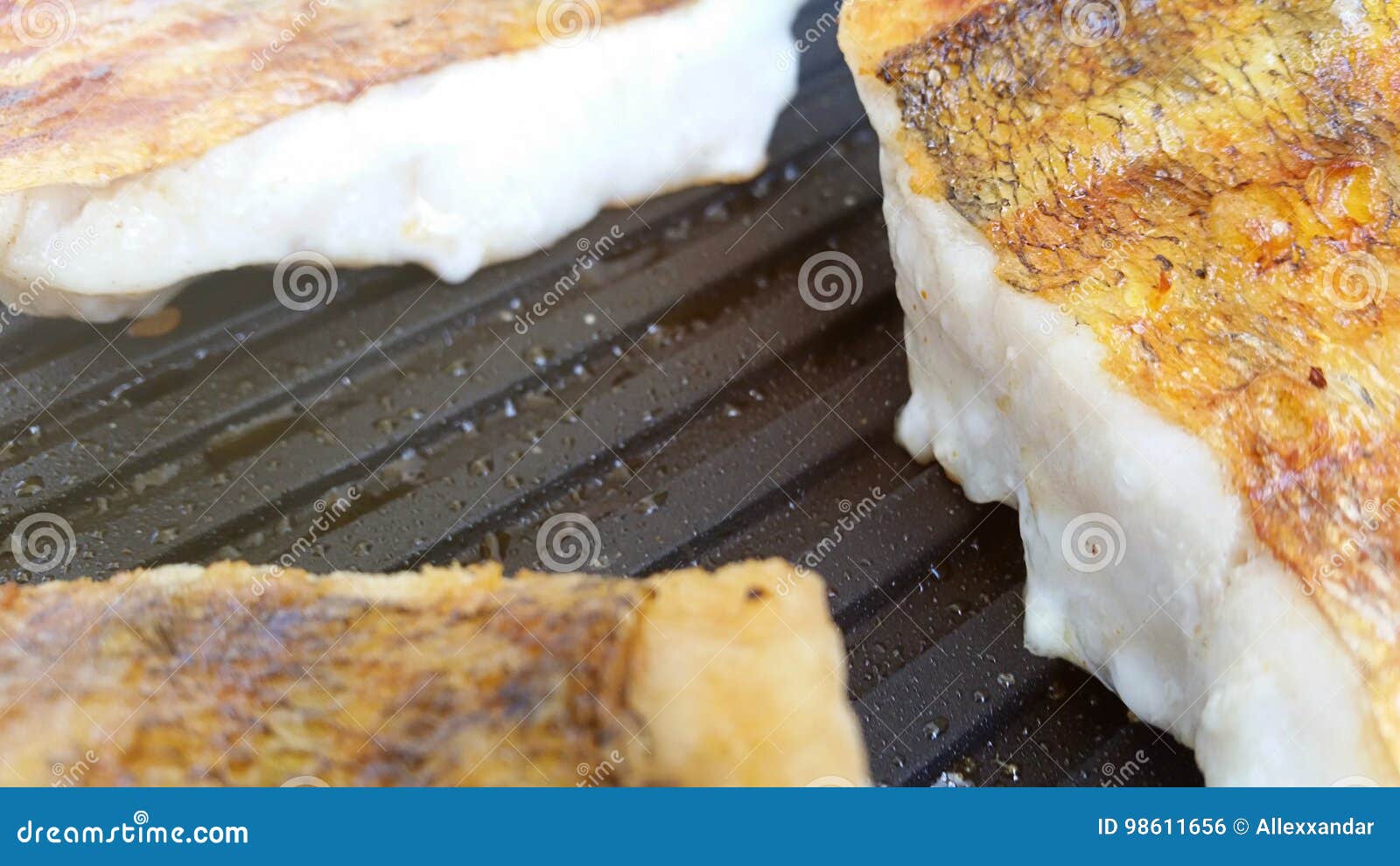 Fish Fillet BBQ close up stock photo. Image of heat, barbecue - 98611656