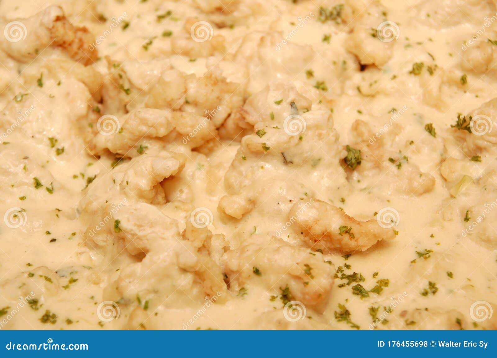 Fish Fillet with Cream Sauce Meal Stock Photo - Image of cook, serve ...