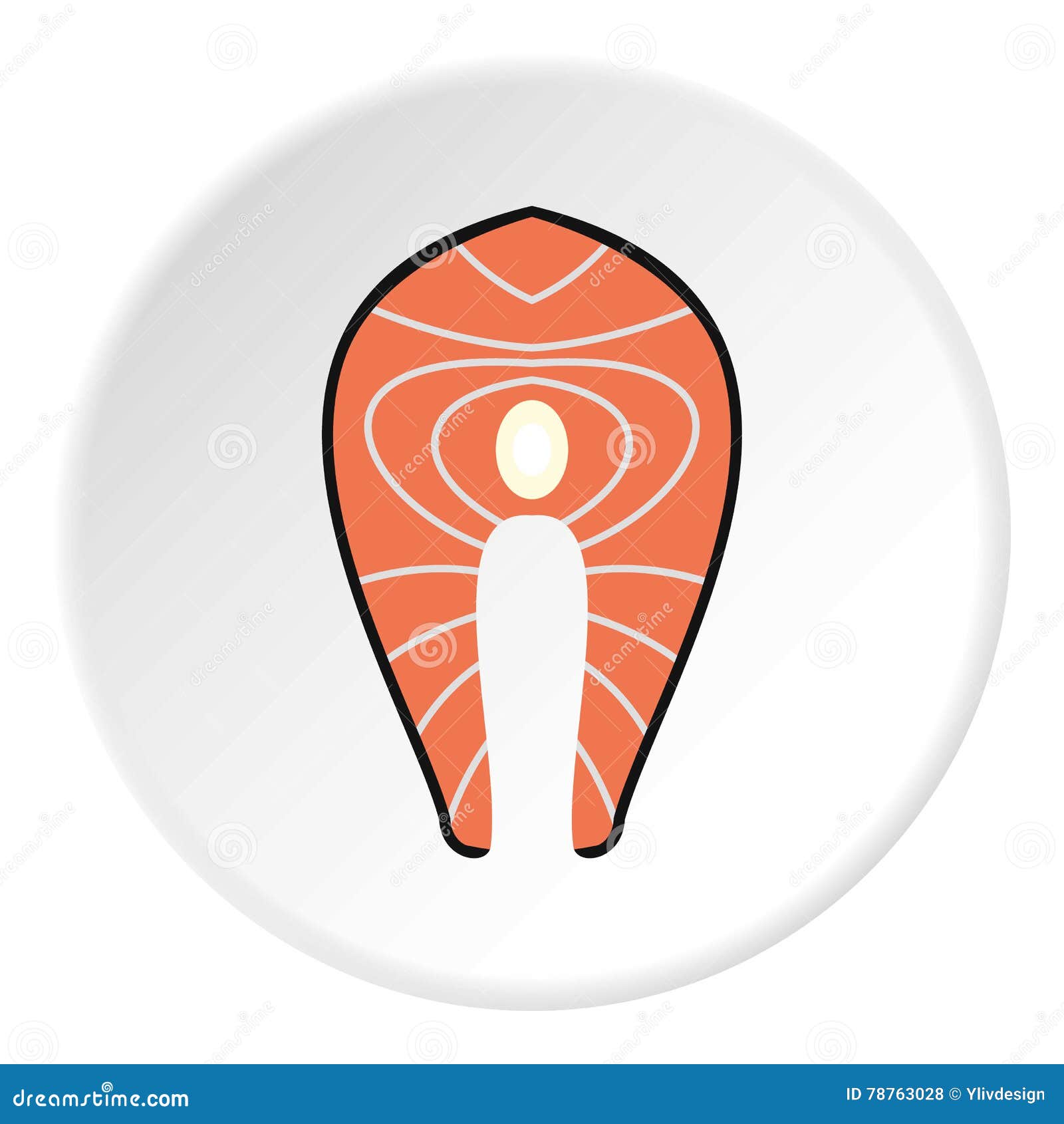 Fish Fillet Icon, Flat Style Stock Vector - Illustration of cooking ...