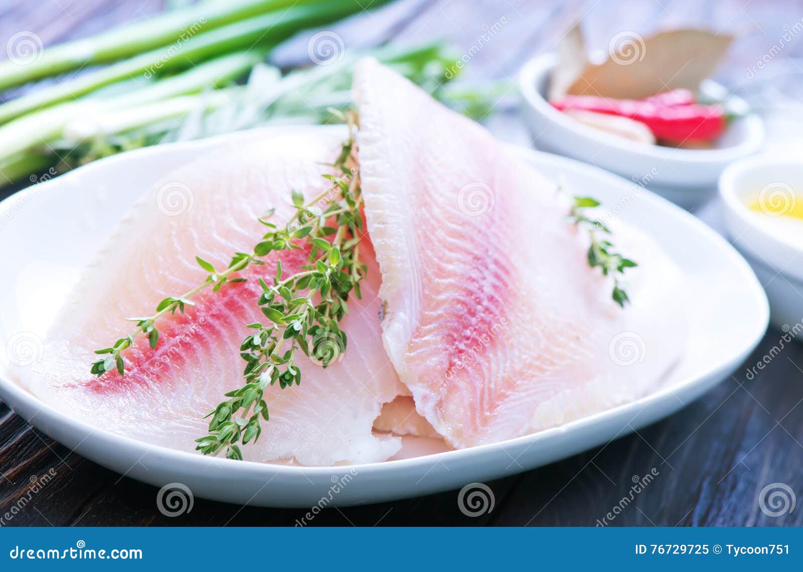 Fish fillet stock image. Image of dill, closeup, freshness - 76729725