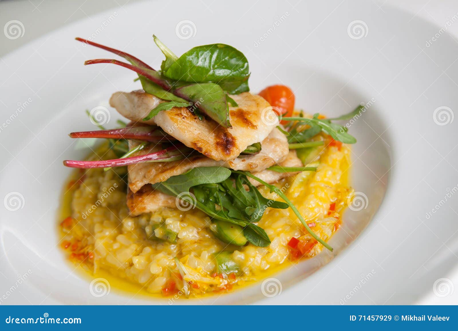 Fish fillet with risotto stock image. Image of prepared - 71457929