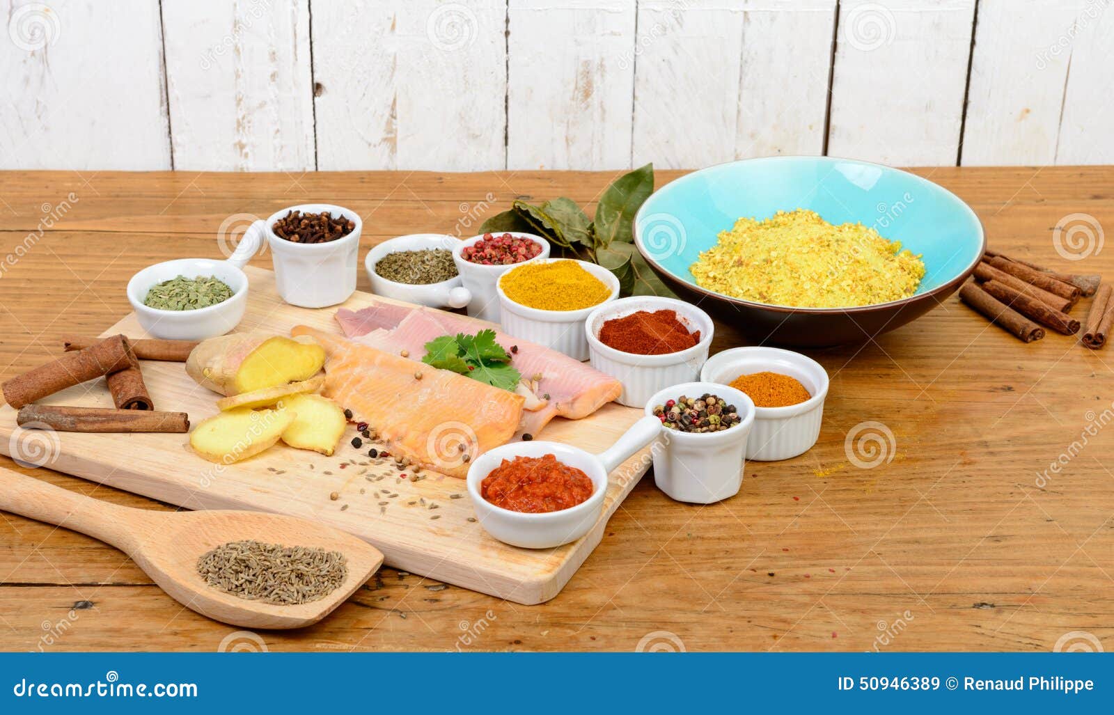 Fish fillet with spices stock image. Image of cuisine - 50946389