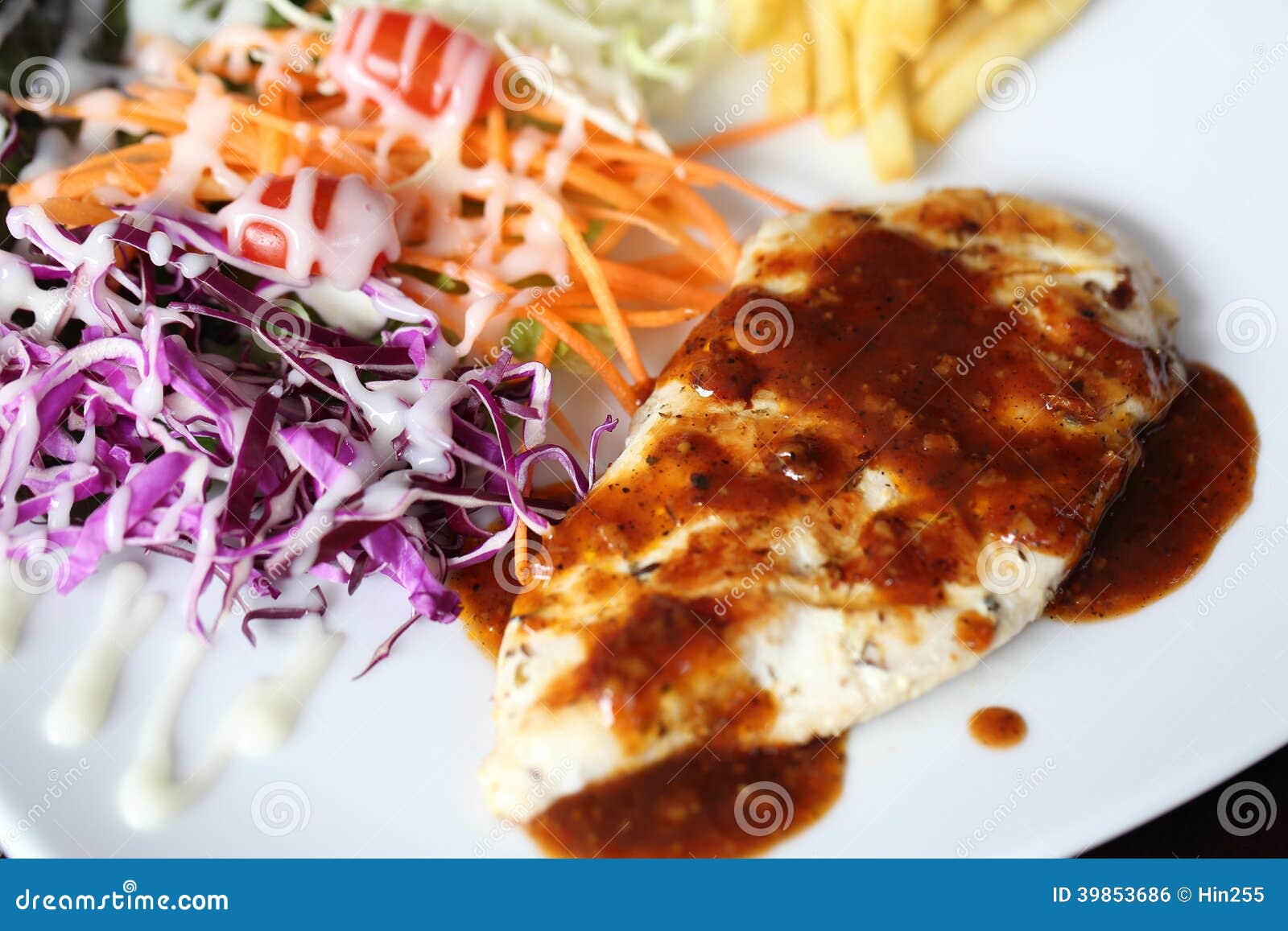 Fish Fillet Steak with Vegetable Stock Photo - Image of pepper, potato ...