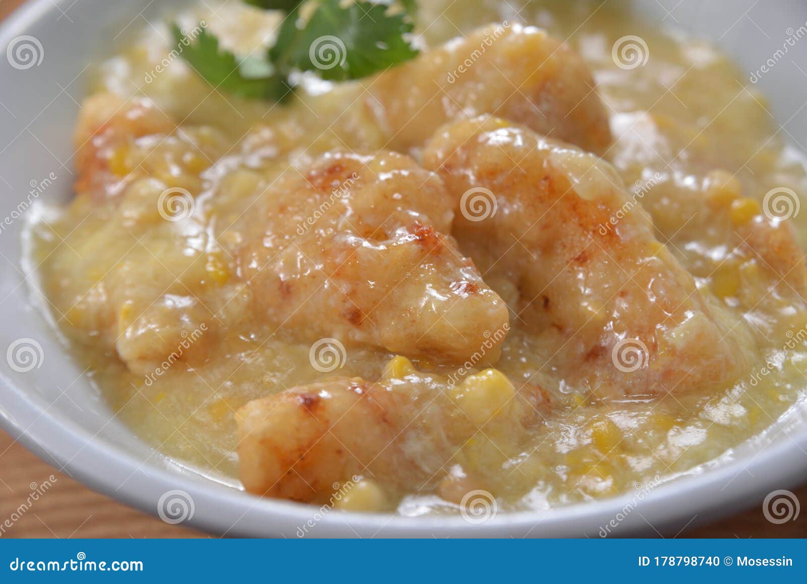 Fish fillet sweet corn stock photo. Image of slice, deep - 178798740