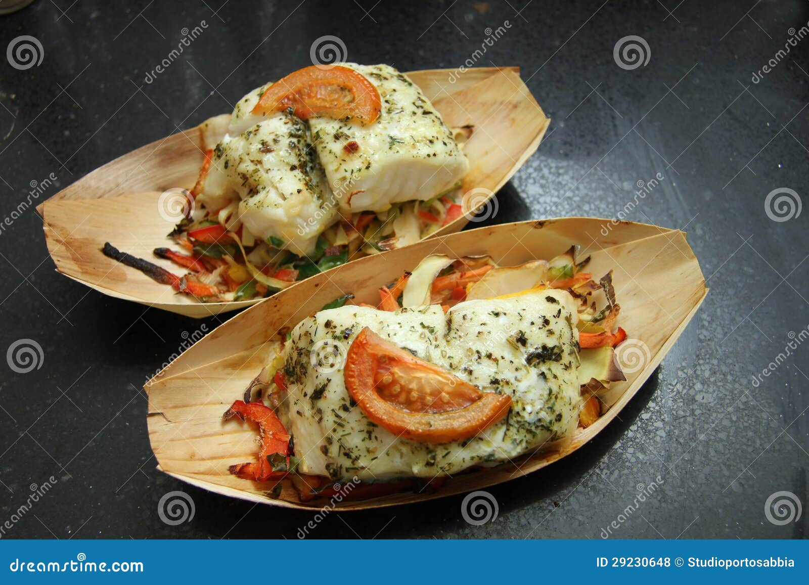 Fish fillet with tomato stock photo. Image of onion, fish - 29230648