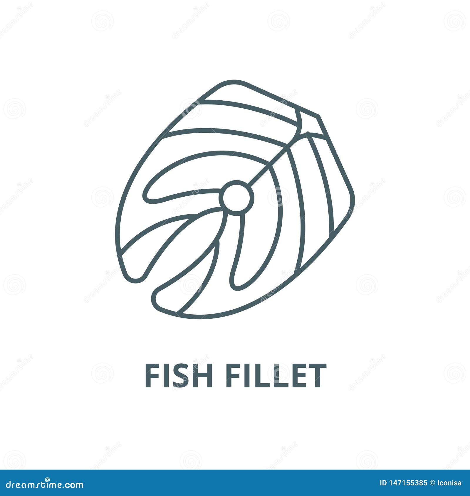 Fish Fillet Vector Line Icon, Linear Concept, Outline Sign, Symbol ...