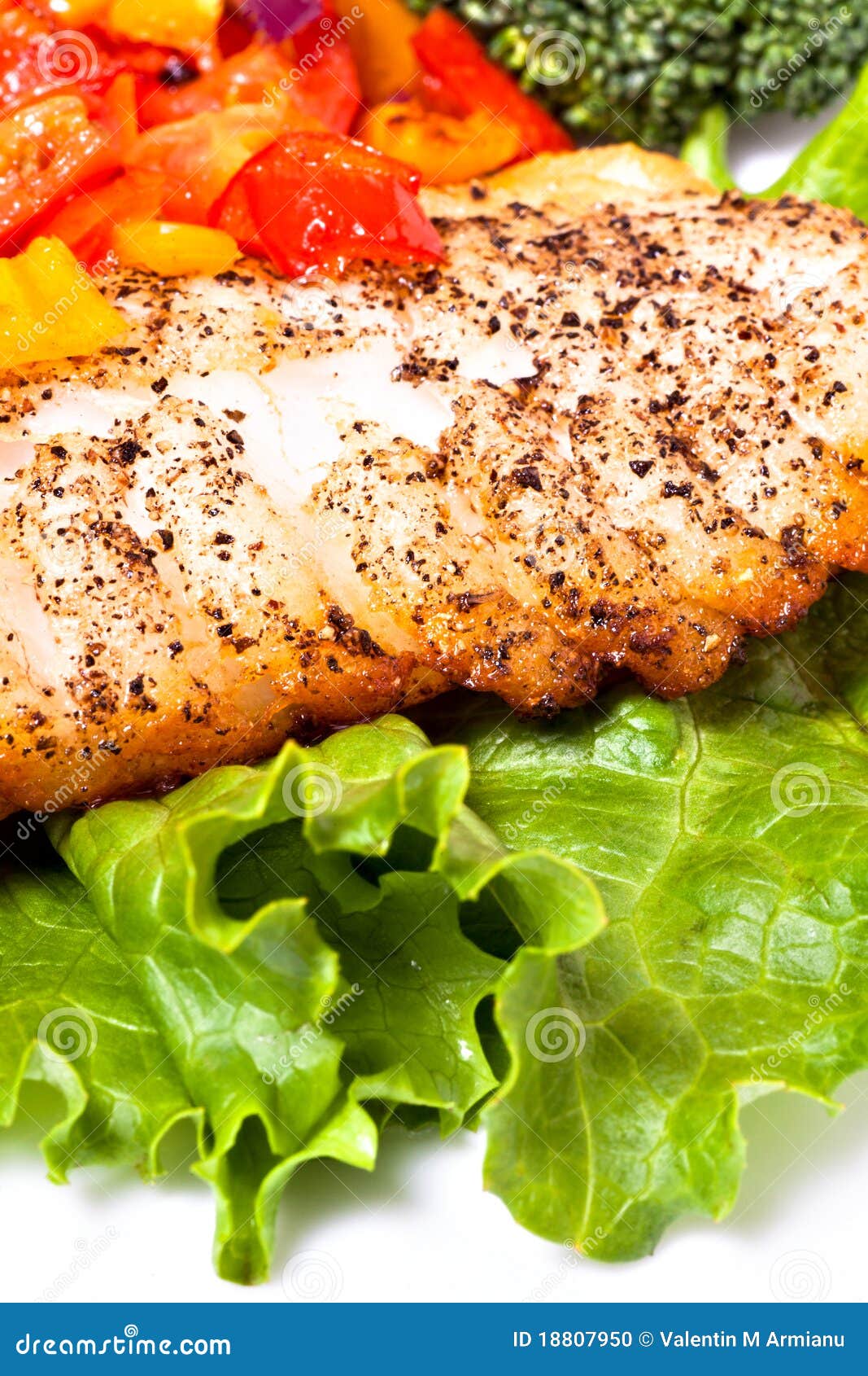 Fish fillet and vegetables stock photo. Image of food - 18807950