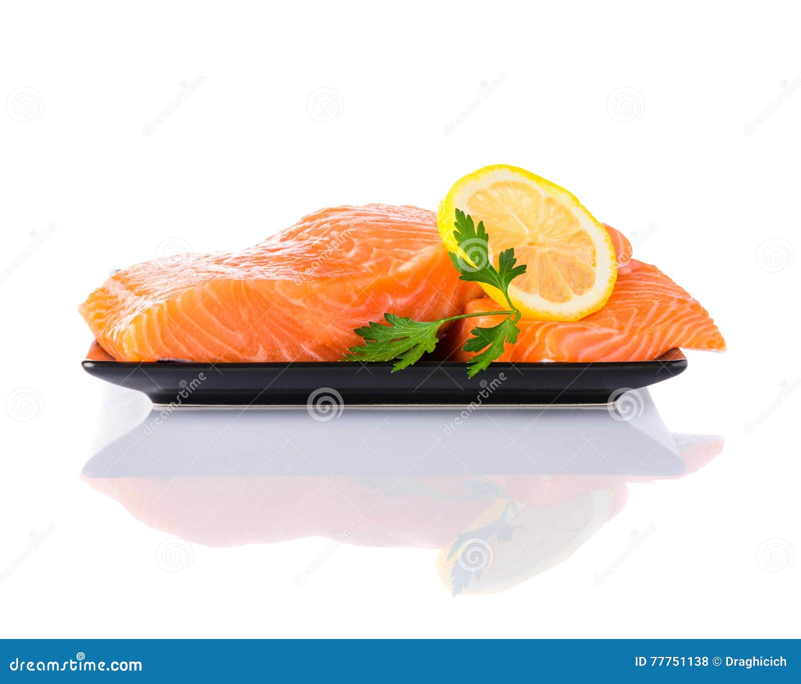 Fish Fillet on White Background Stock Photo - Image of background ...