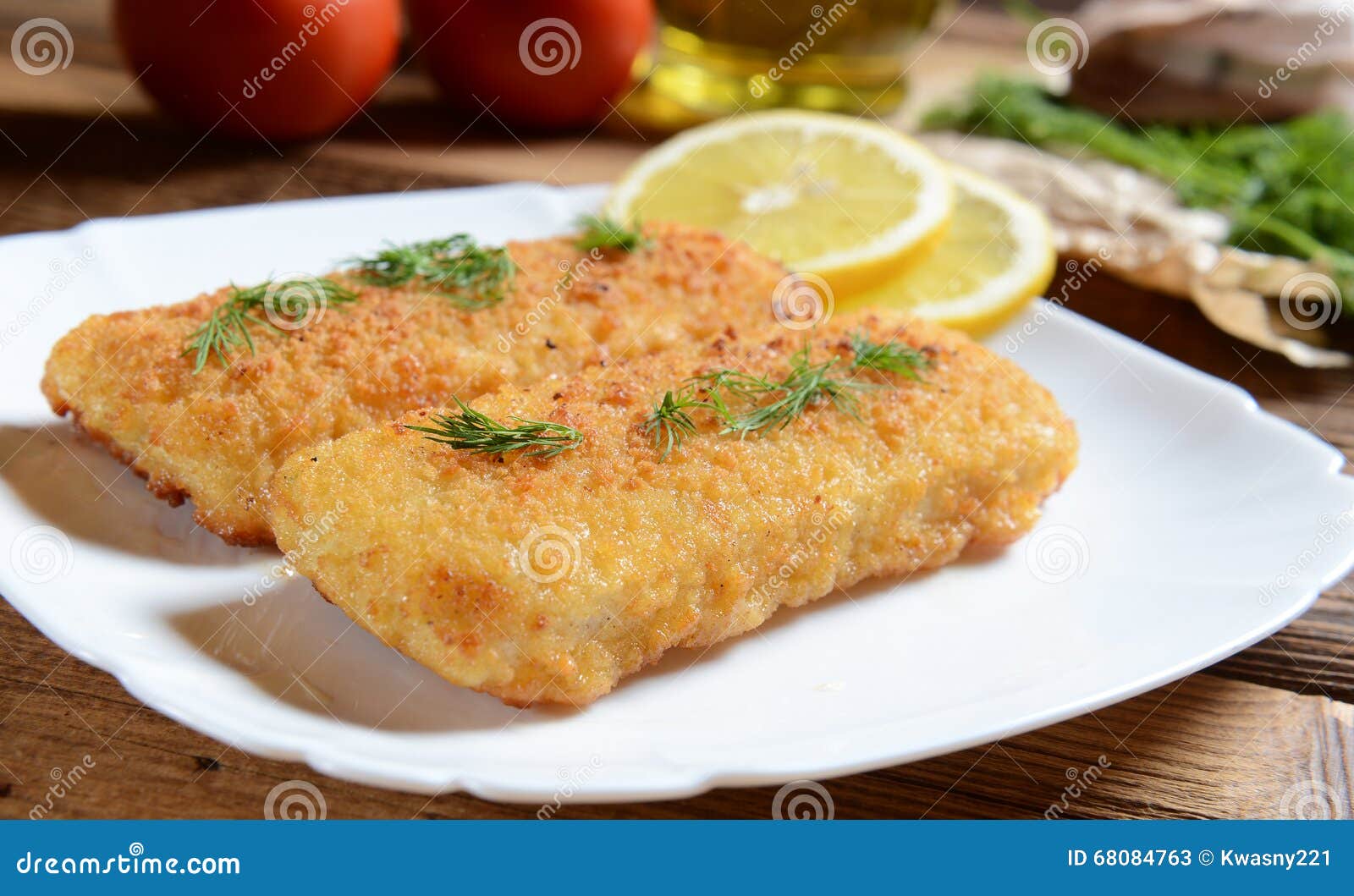 Fish fillets with chese stock image. Image of lunch, healthy - 68084763