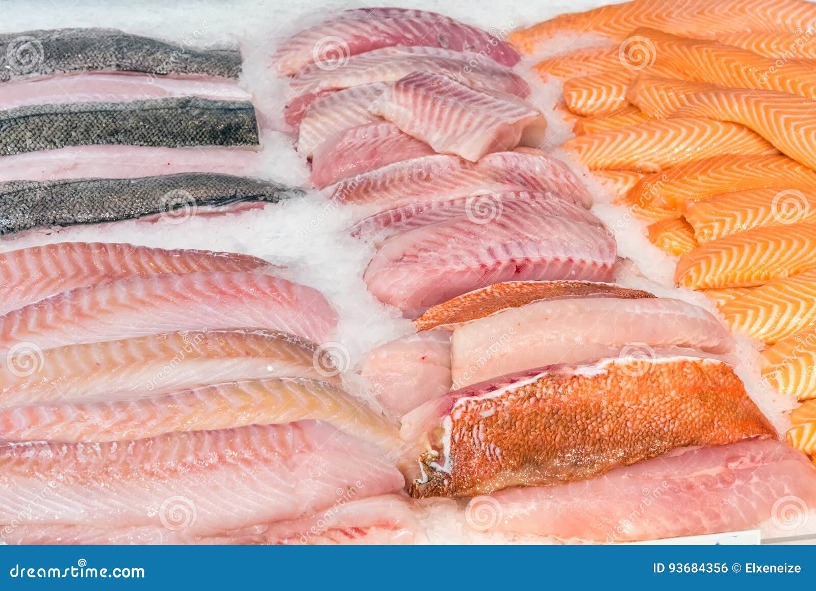 Fish fillets for sale stock photo. Image of food, greenfish - 93684356