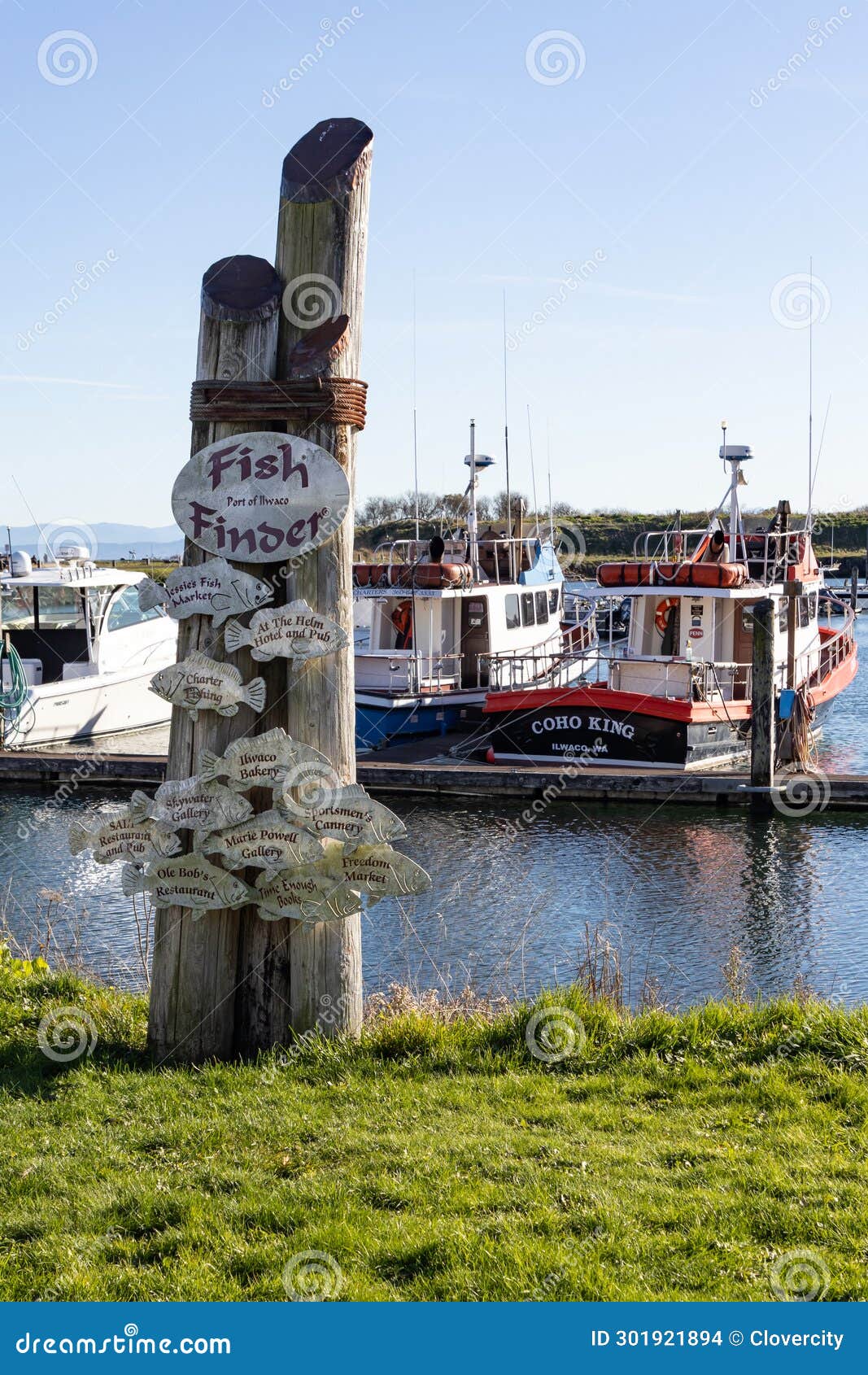 Fish Finder Directions at Ilwaco Waterfront Editorial Stock Image ...