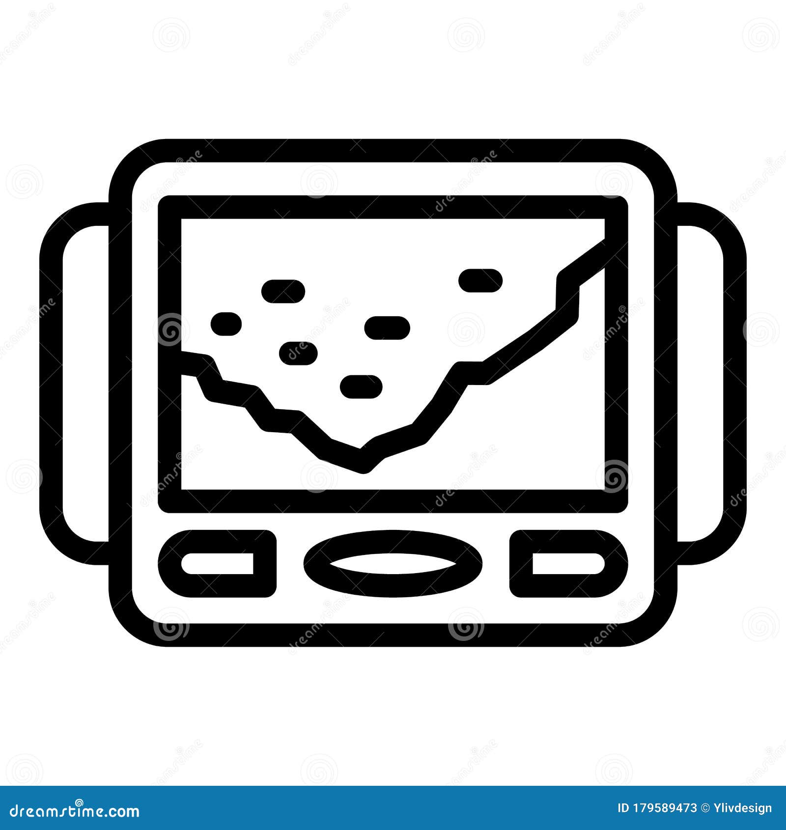 Fish Finder Icon, Outline Style Stock Vector - Illustration of isolated ...