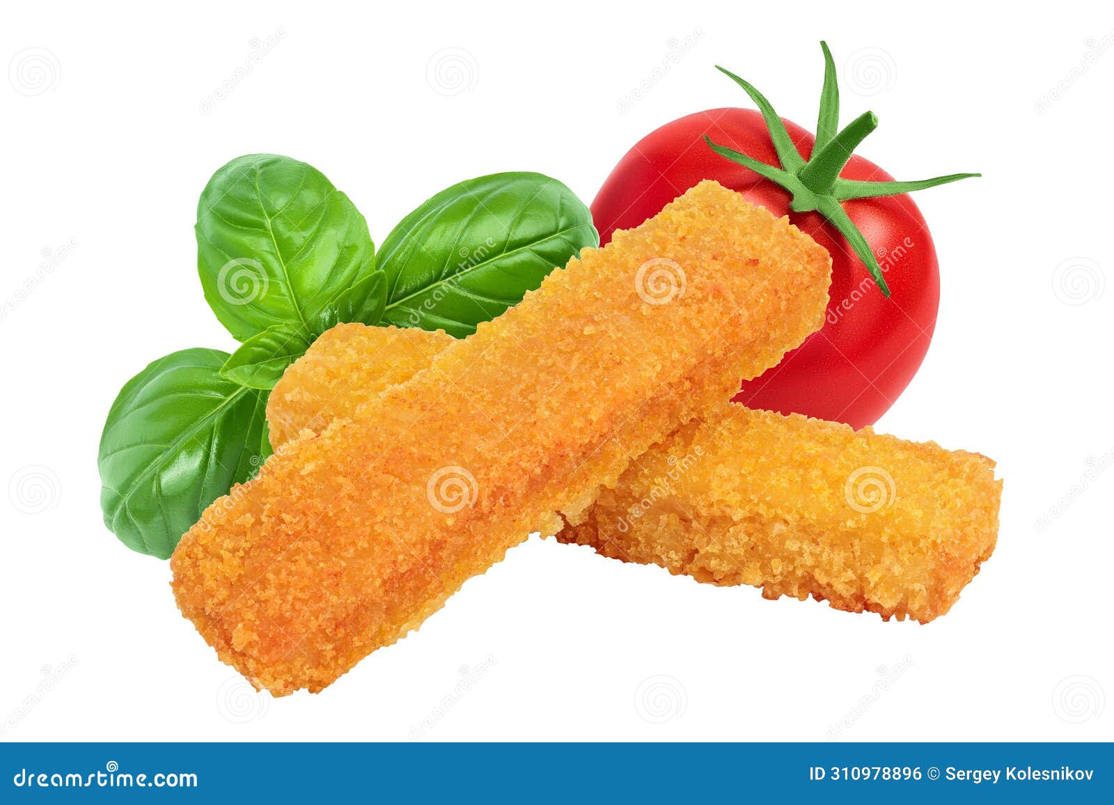 Fish Finger or Stick Isolated on White Background with Full Depth of ...