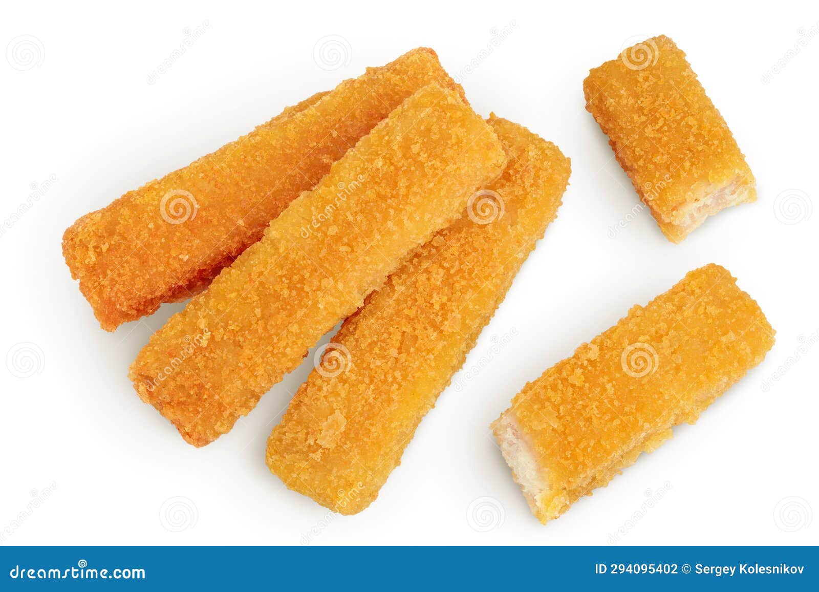 Fish Finger or Stick Isolated on White Background. Top View. Flat Lay ...
