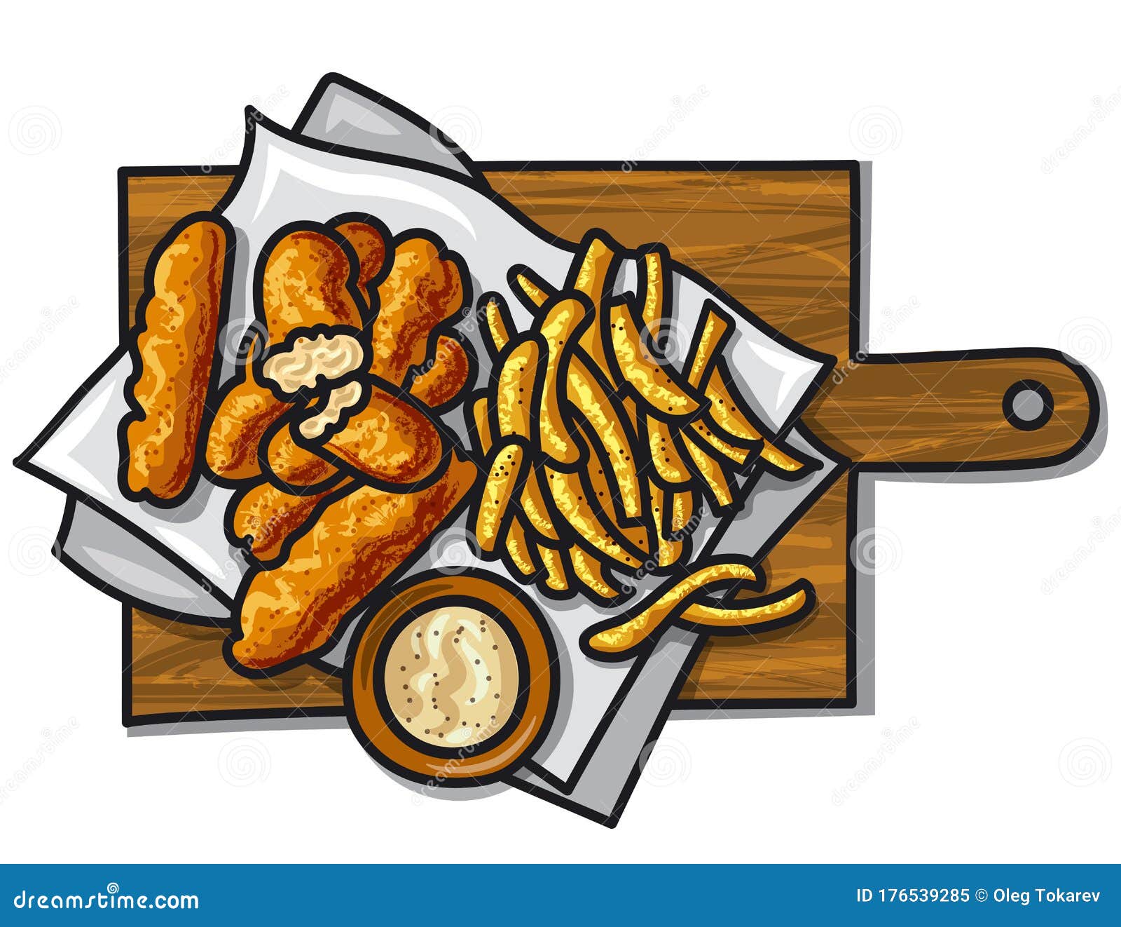 Fish fingers stock vector. Illustration of prepared - 176539285