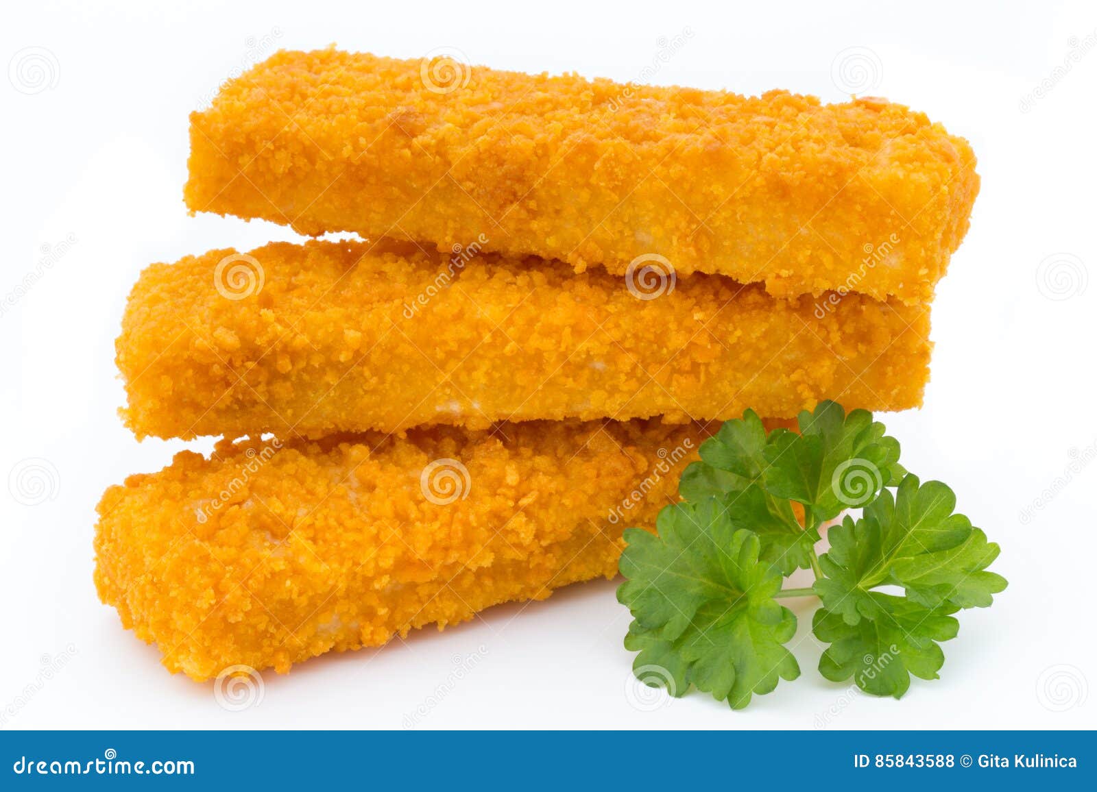 Fish Fingers on the White Background. Stock Photo - Image of seafood ...