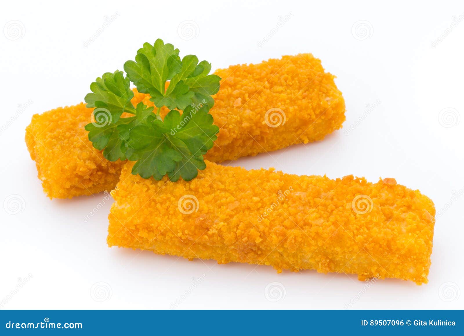Fish Fingers on the White Background. Stock Photo - Image of fishfinger ...