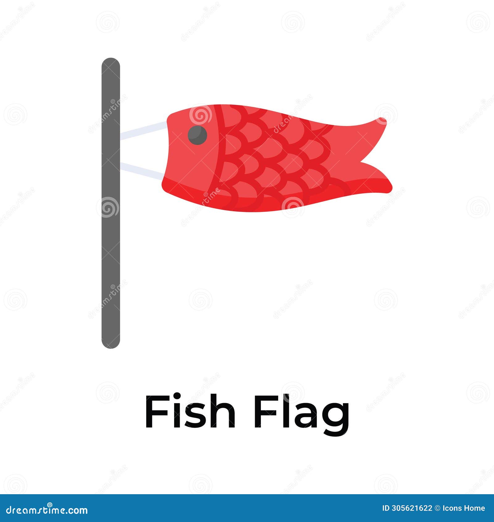 Fish Flag Vector Design in Modern and Trendy Style Stock Illustration ...
