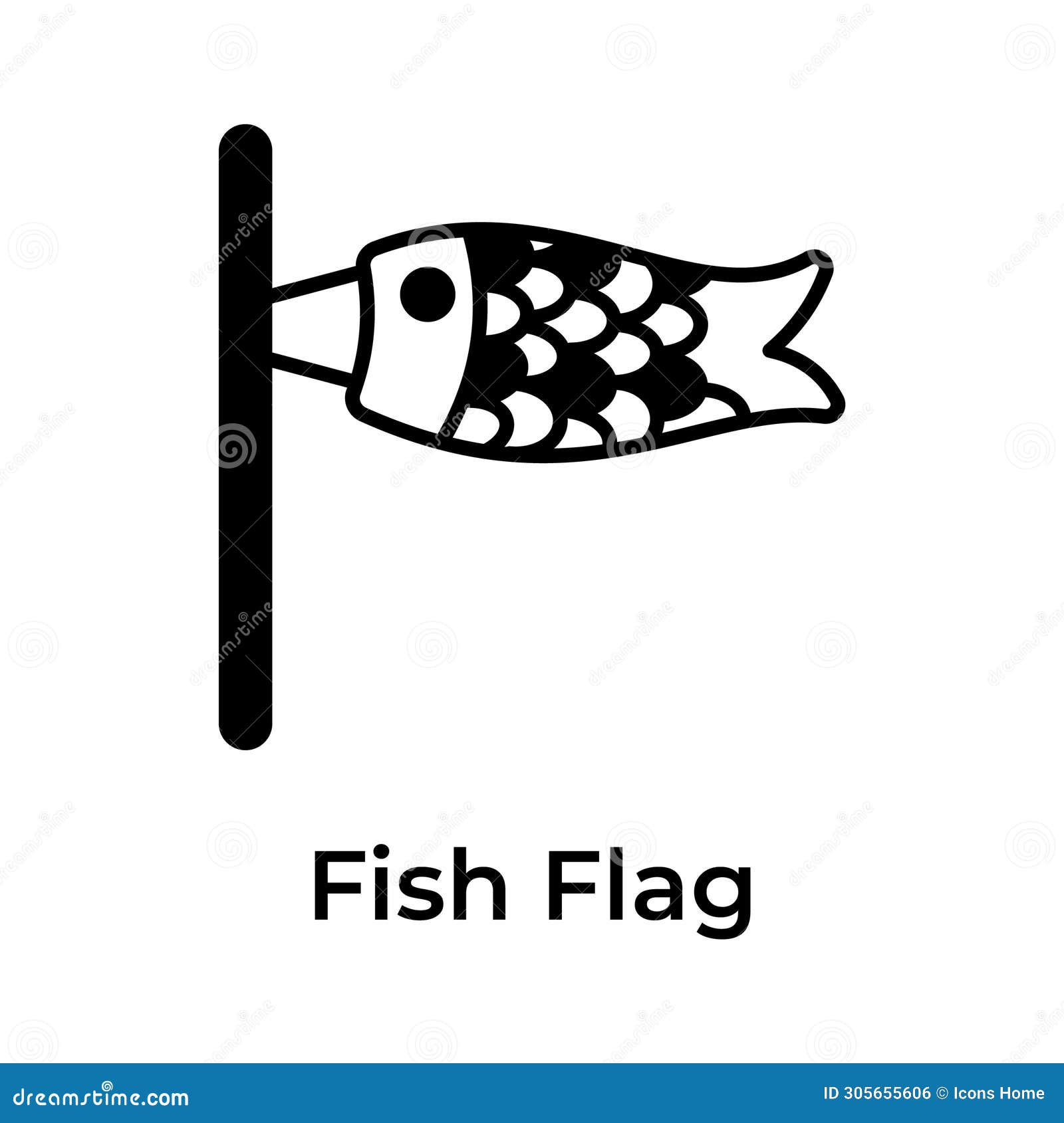Fish Flag Vector Design in Modern and Trendy Style Stock Illustration ...
