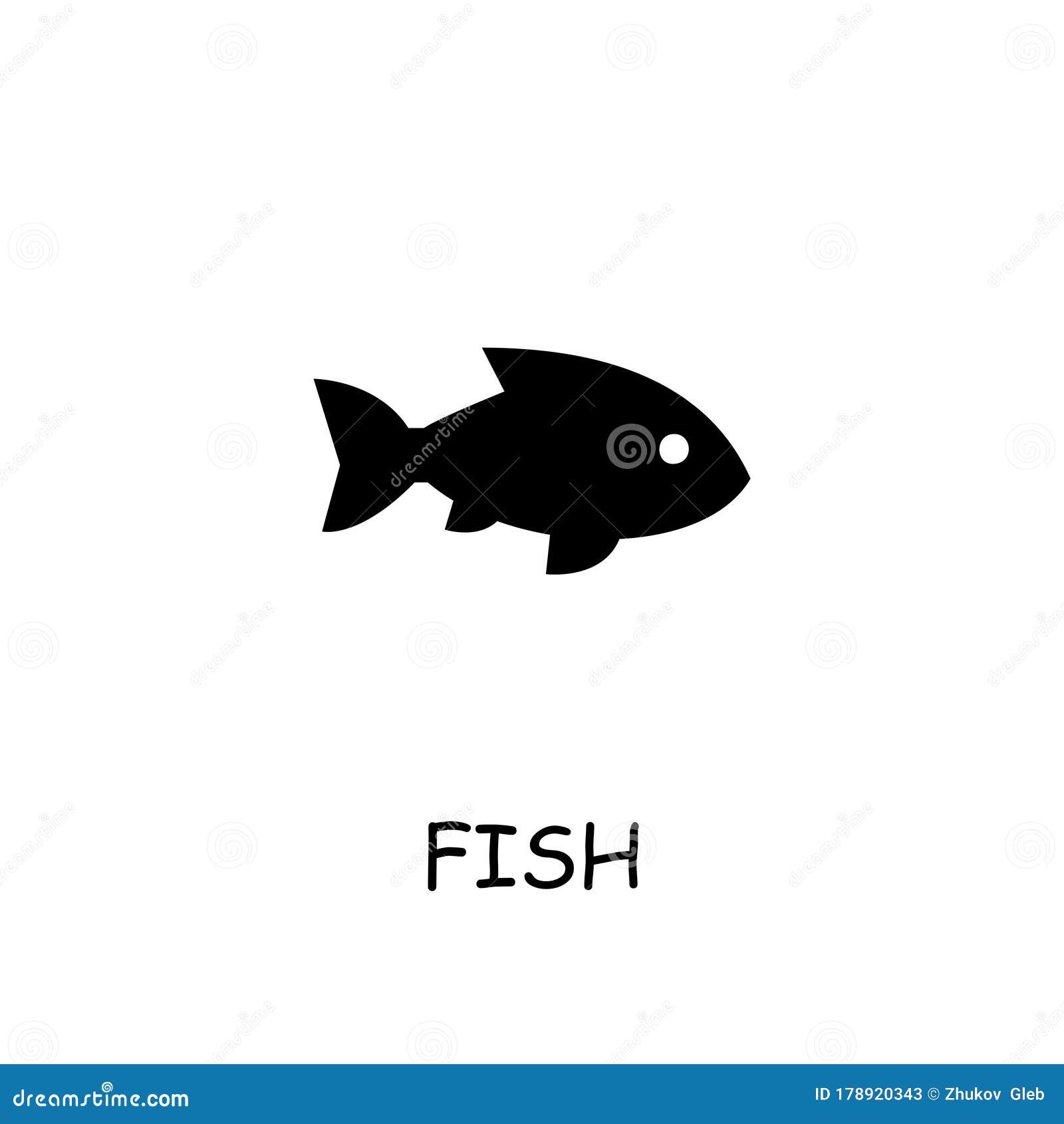 Fish flat vector icon stock illustration. Illustration of aquatic ...