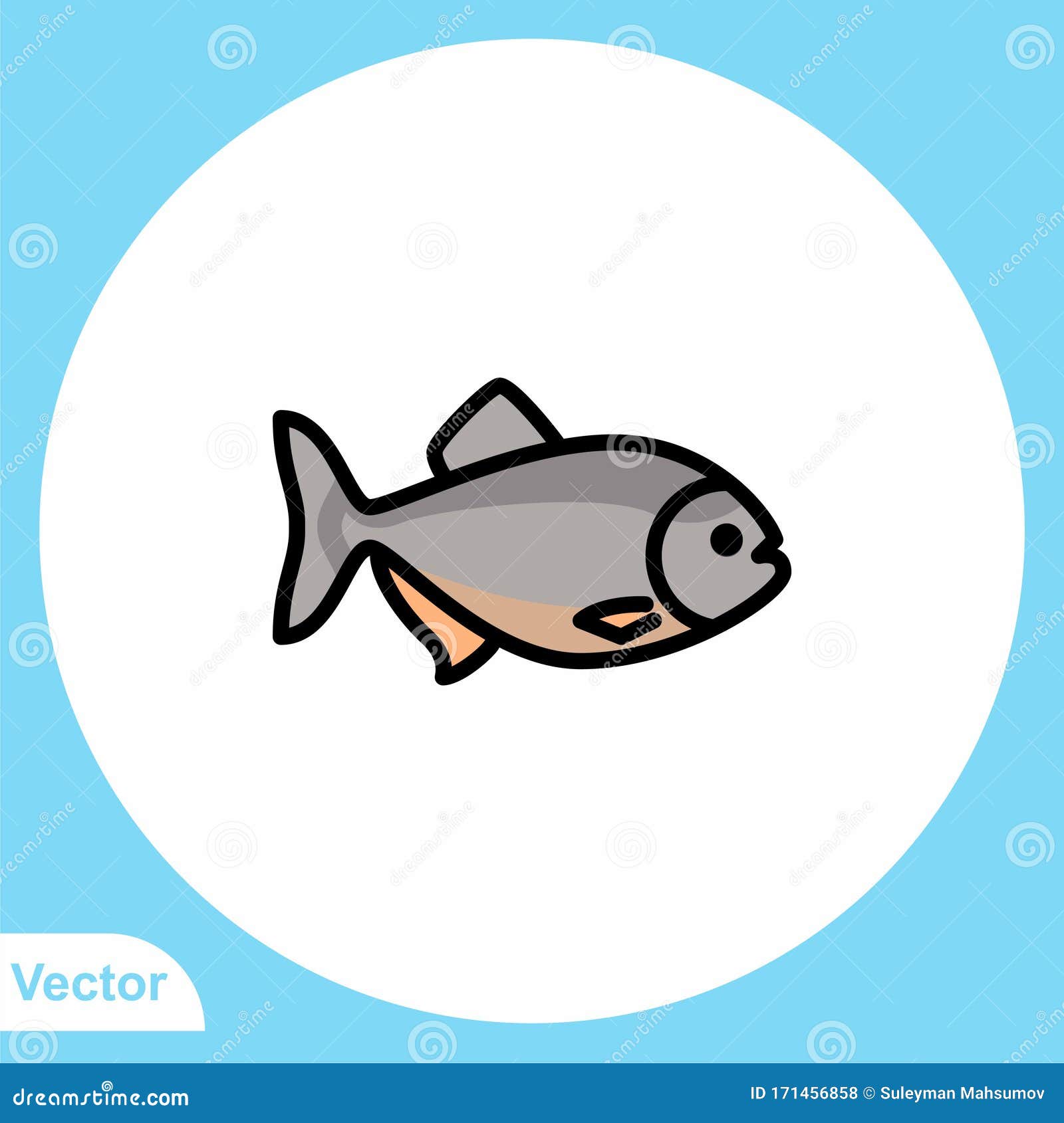 Fish Flat Vector Icon Sign Symbol Stock Vector - Illustration of ...