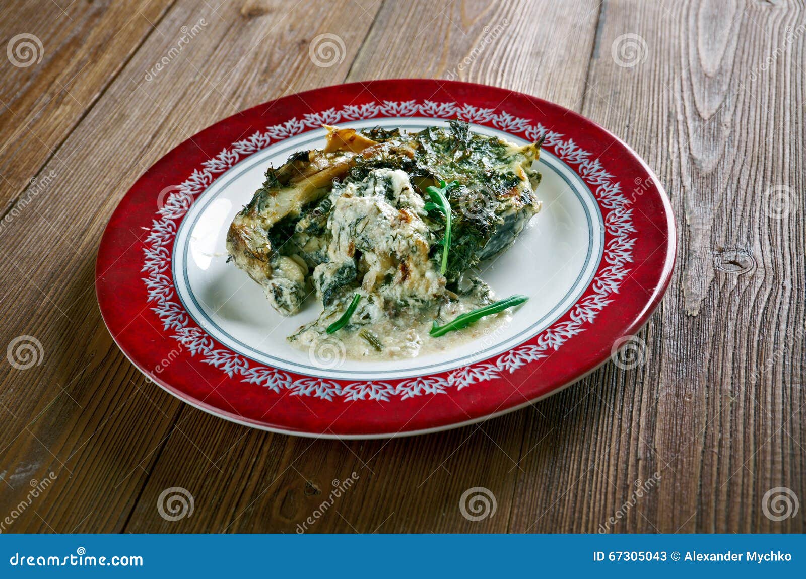 Fish Florentine stock image. Image of cuisine, pasta - 67305043