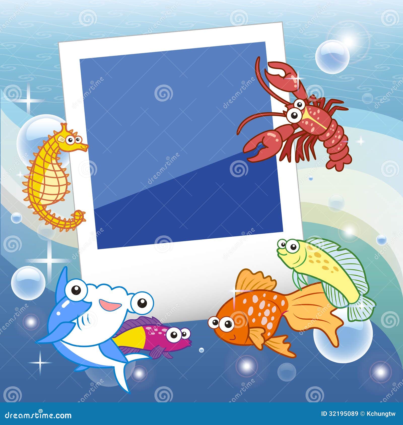 Fish frame stock vector. Illustration of depth, life - 32195089