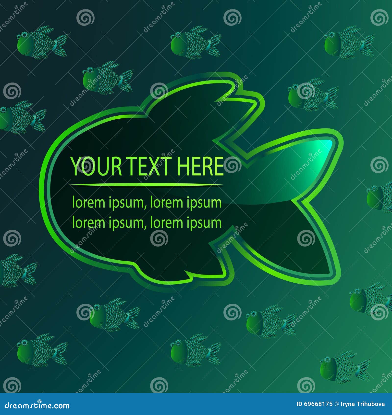 Fish Frame Vector Illustration | CartoonDealer.com #32195098