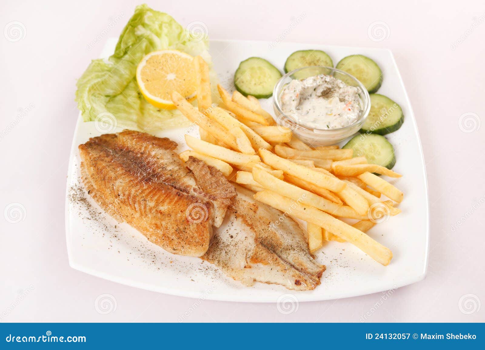 Fish with french fries stock image. Image of prepared - 24132057