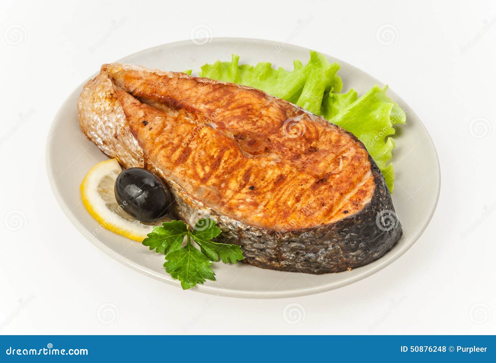 A fish fried stock photo. Image of calcium, plate, breakfast - 50876248