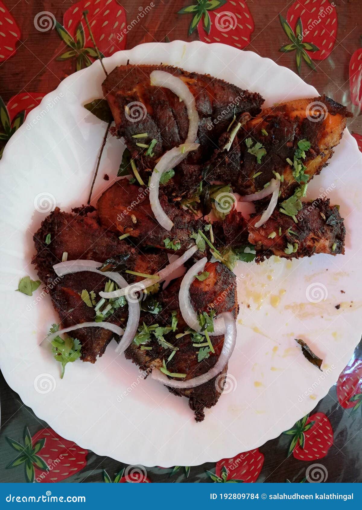 Fish fry garnished stock photo. Image of garnis, dish - 192809784