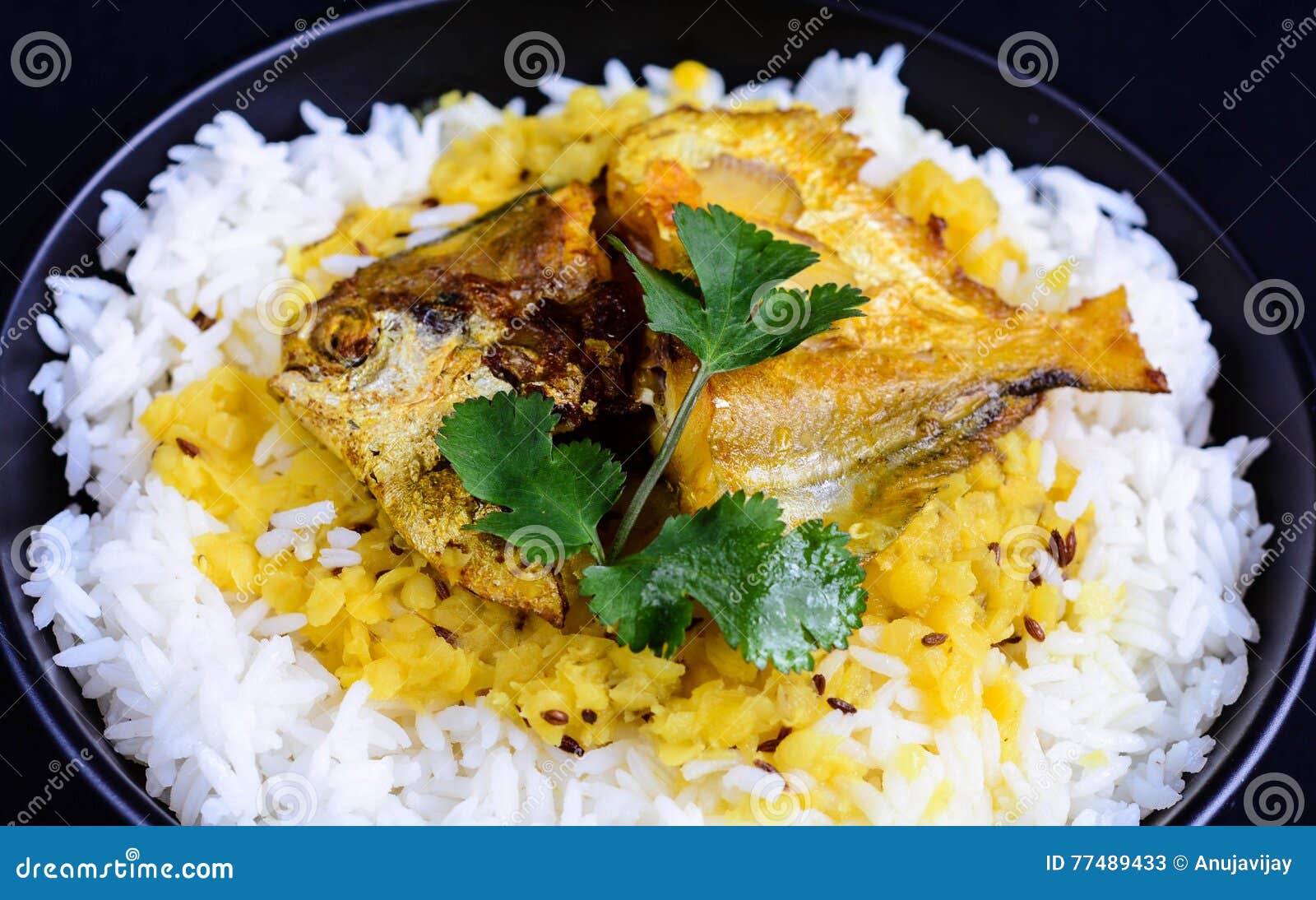 Fish Fry stock image. Image of clove, dinner, board, daal - 77489433