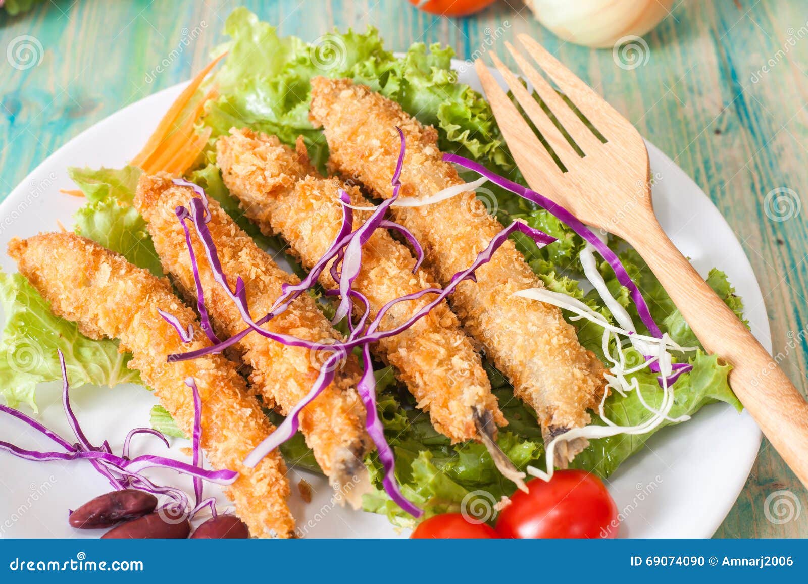 Fish fry in plate on wood stock photo. Image of stick - 69074090