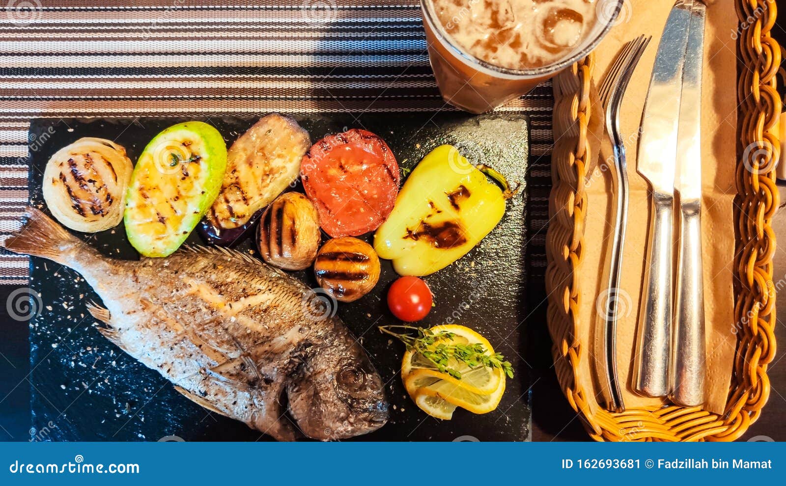 Fish Full Set Dish in Restaurant Stock Image - Image of dish, full ...