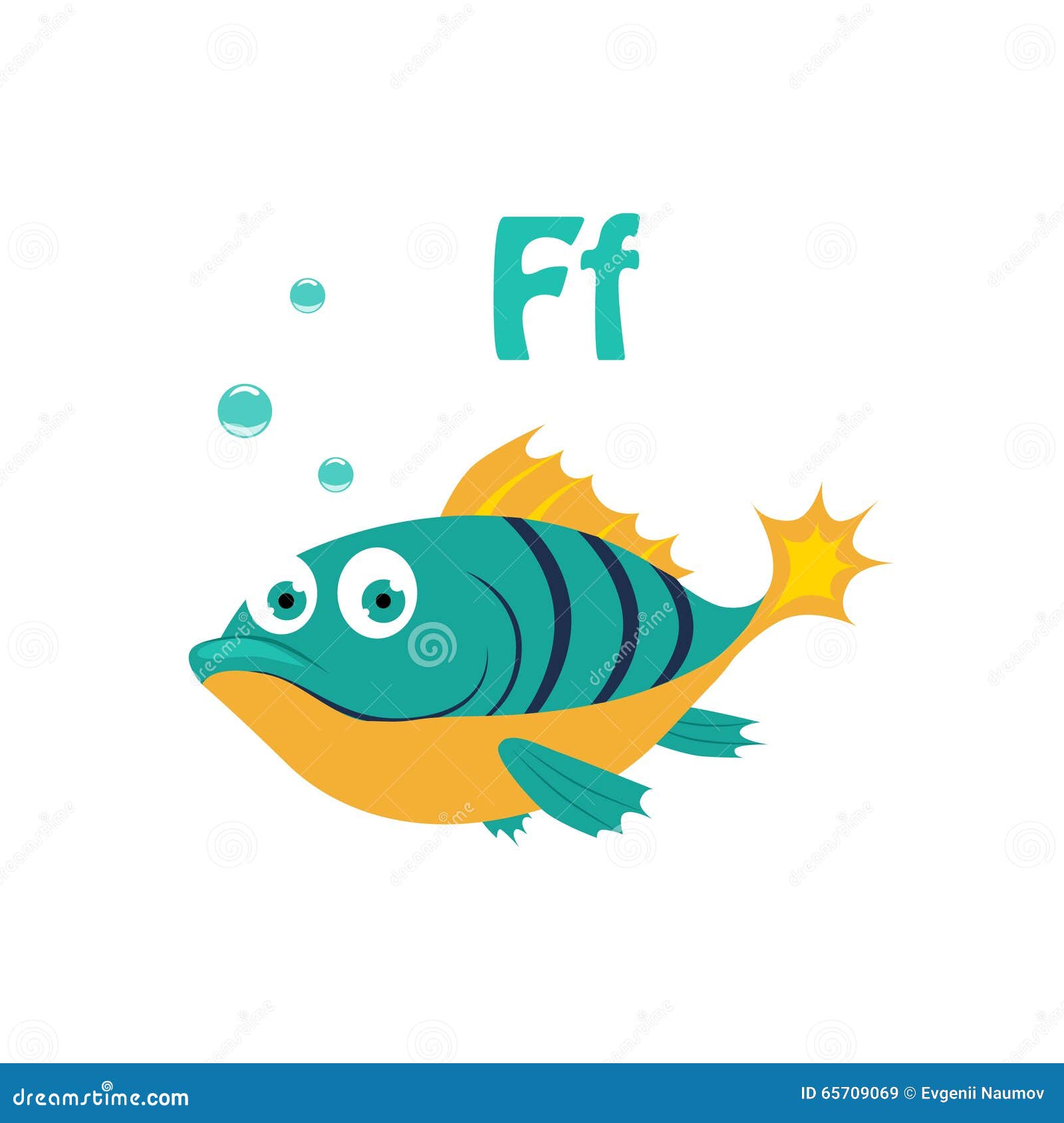 Fish. Funny Alphabet, Animal Vector Illustration Stock Vector ...